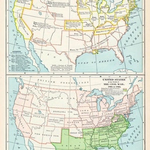 1902 Antique Map Showing Early American History - Century Atlas - No. 2 ...