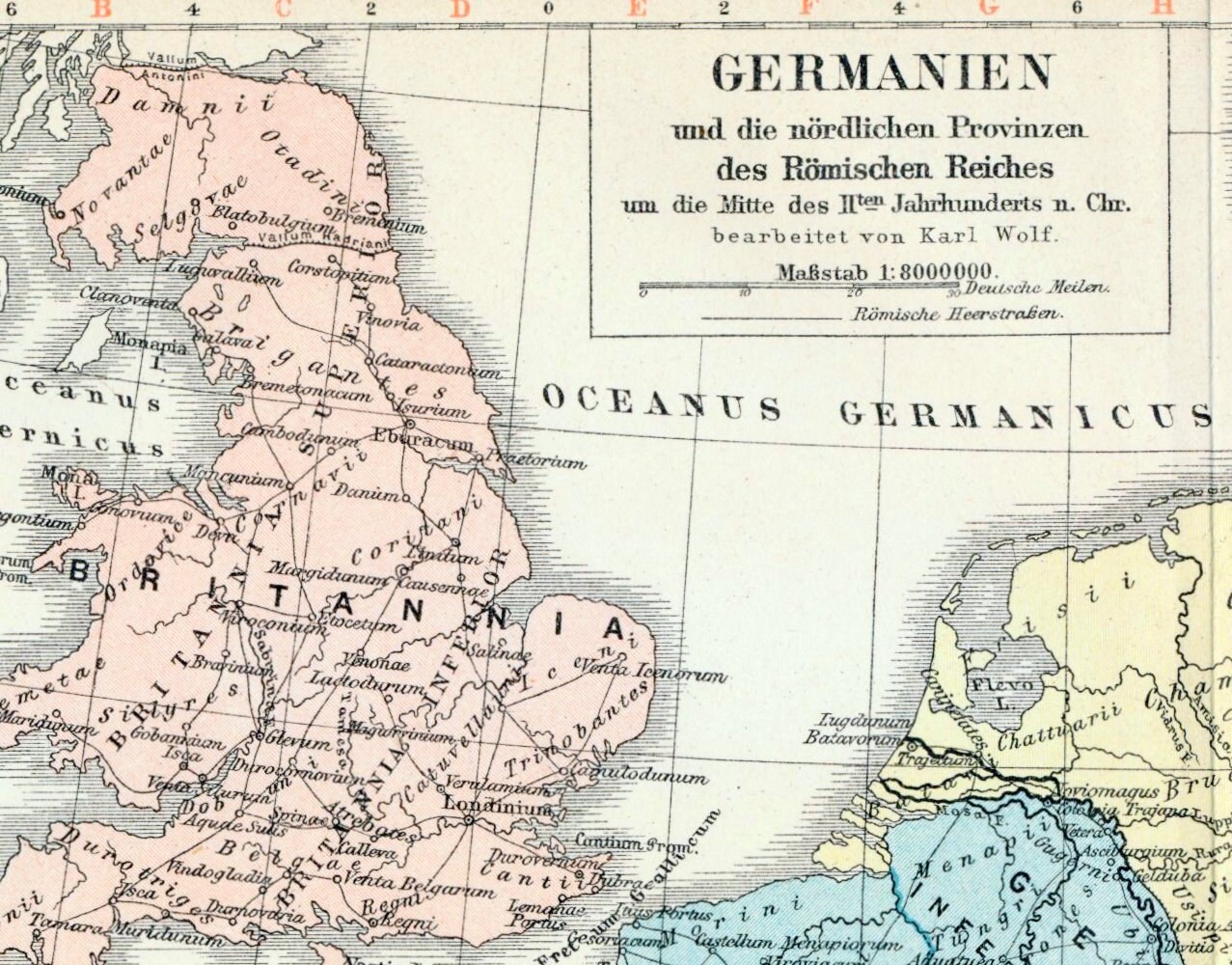 1895 Antique Map of Germania and the Northern Provinces of the - Etsy UK
