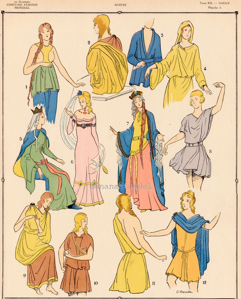 Vintage French Art Deco Pochoir Print on Women's Fashions - the Gauls ...