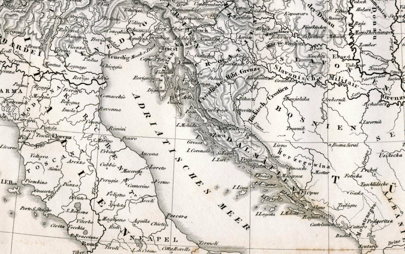 1860 German Vintage Map of the Austrian Empire Historical - Etsy