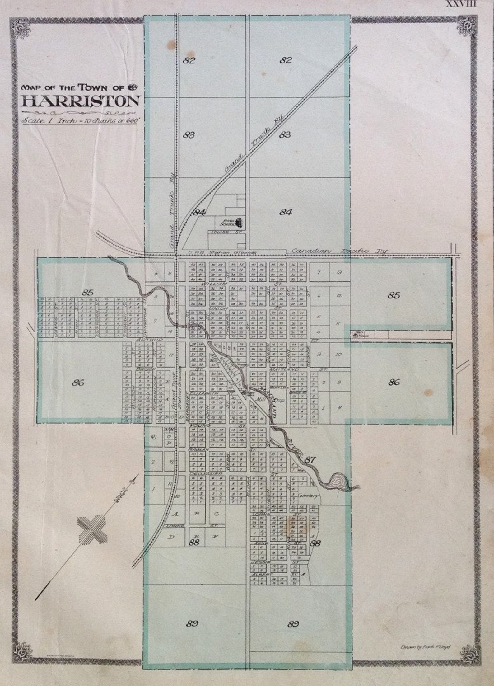 1906 Rare Large Antique Map of Harriston Township Wellington - Etsy