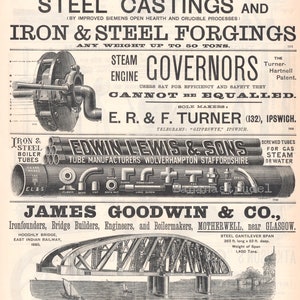 Page of Antique Advertisements for Steel Casings, Iron Boiler Tubes ...