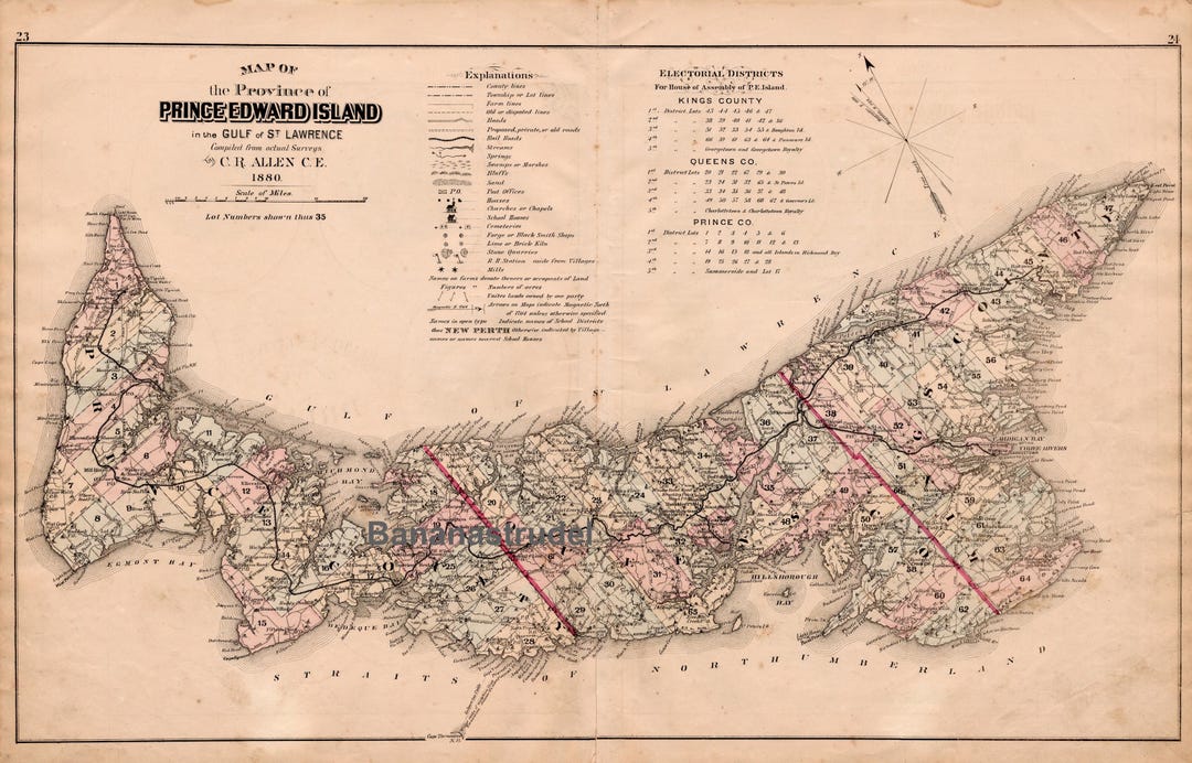 Province of Prince Edward Island in the Gulf of St. Lawrence - Rare ...