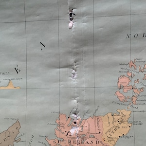Antique Roll Map of the British Isles - E. N. Moyer Map - Huge Rare ...