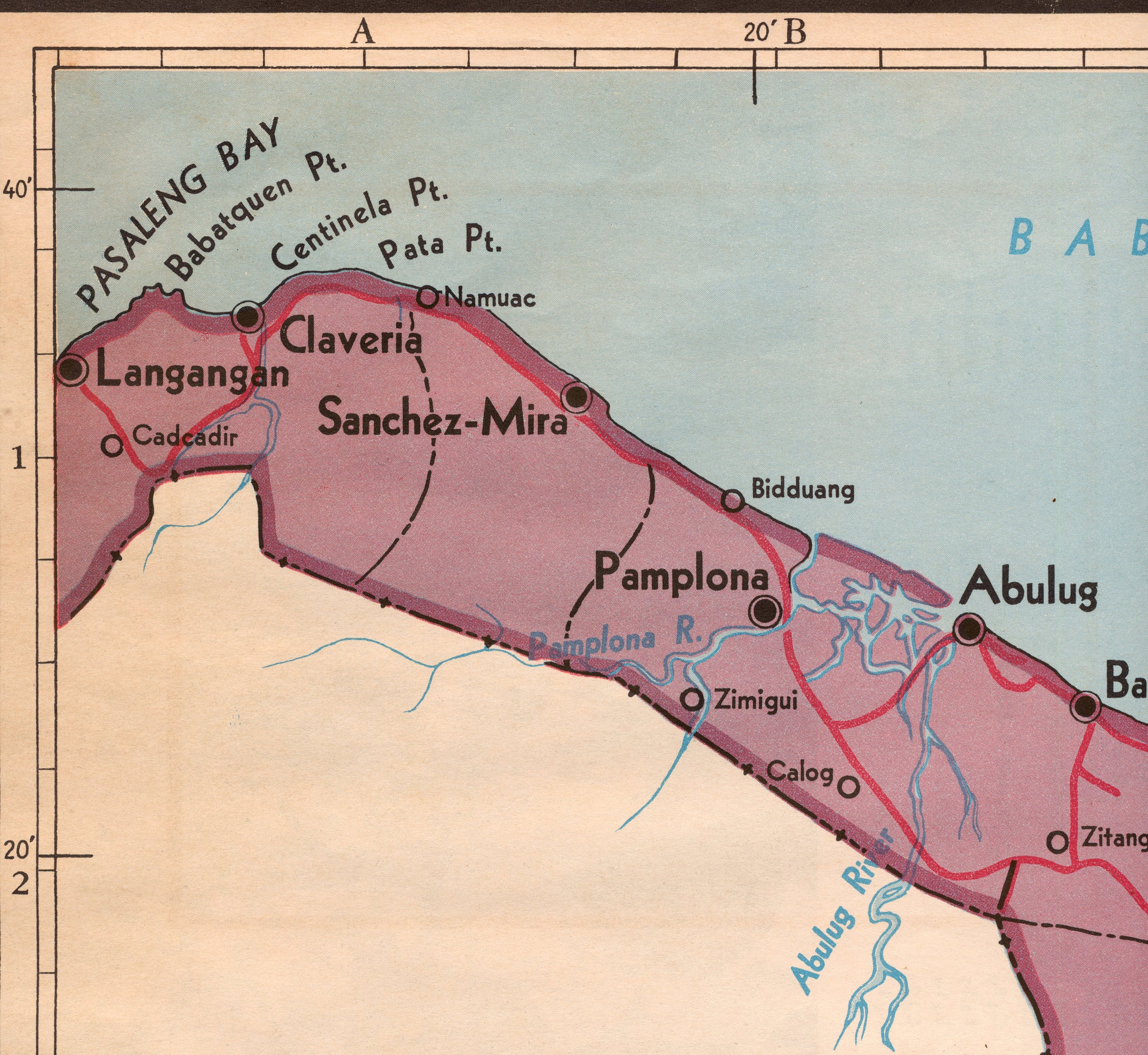 Cagayan, Philippines - RARE Large Vintage 1959 Map - Tuguegarao ...