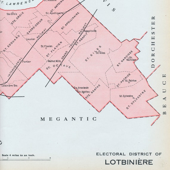 Antique Map of Lotbinière Quebec Canada 1915 Vintage | Etsy