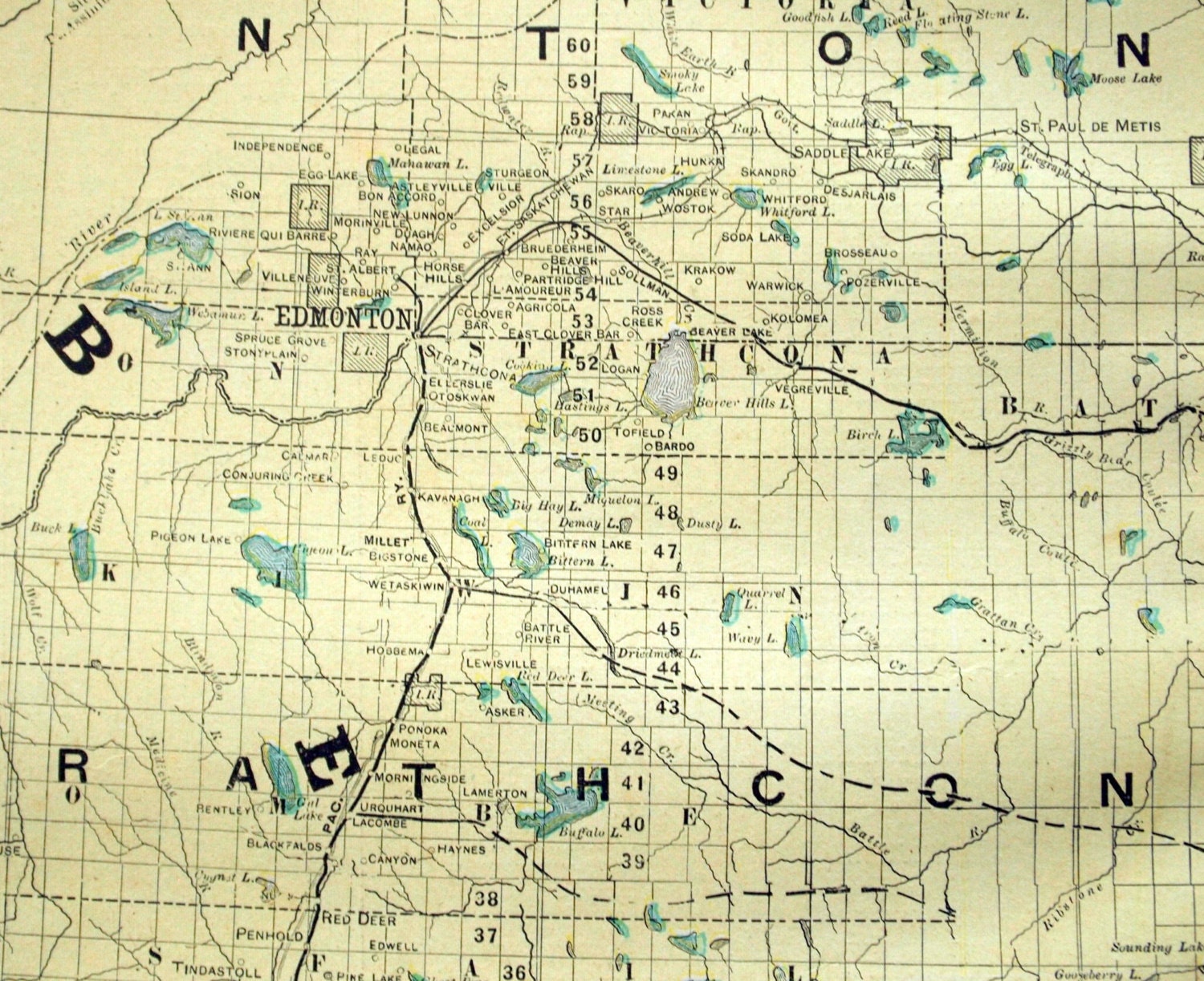 Antique Map of Alberta and Saskatchewan - 1906 Rare Large Map - Etsy