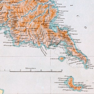 1900 Rare Antique Map of Samar, Philippines - Batac - Catbalogan ...