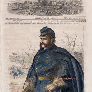 Antique Newspaper Front Page - General Burnside - US Civil War Print ...