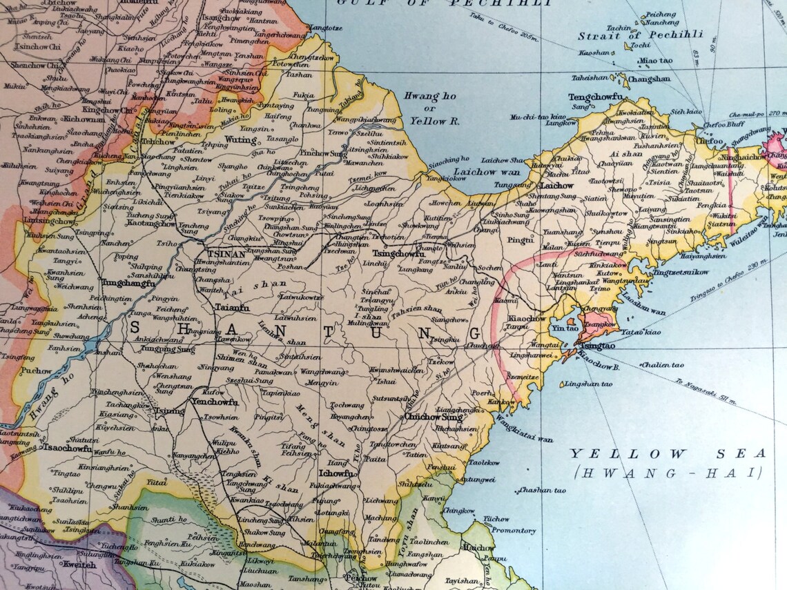 1922 Very Large Map of Eastern China - Etsy