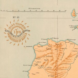 1900 Rare Antique Map of Batanes and Babuyan Islands, Philippines ...