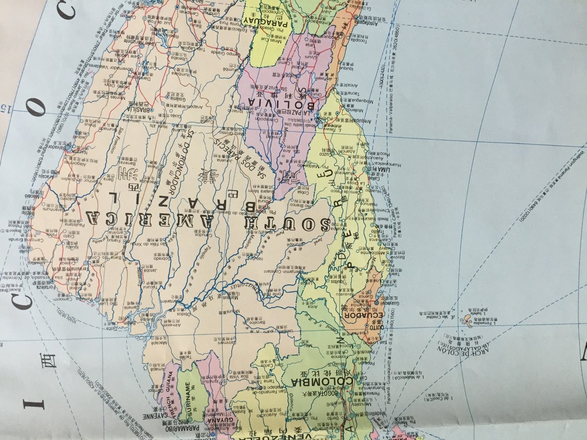 Vintage Wall-sized World Map 5-foot Wide - Etsy Canada