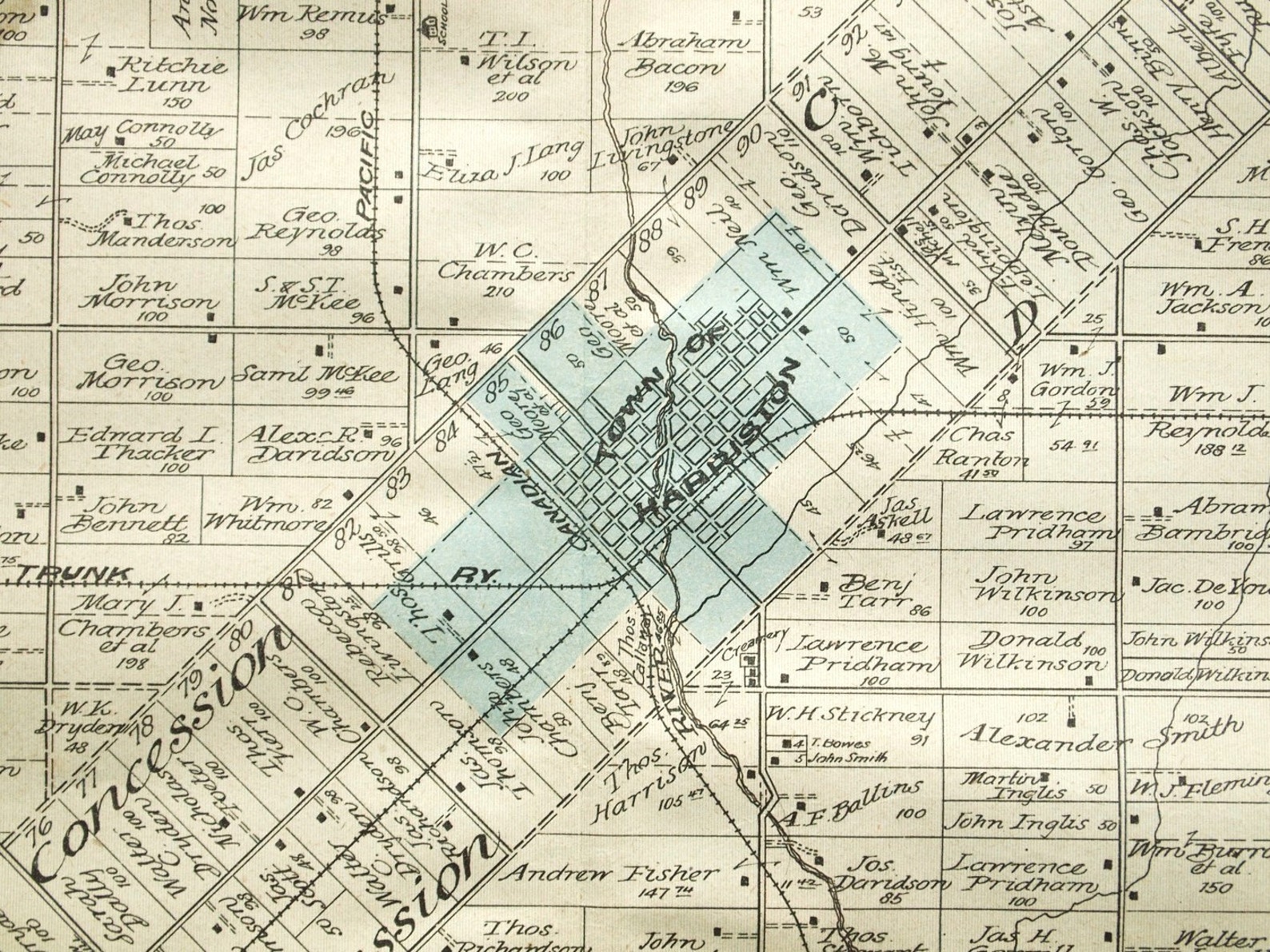 1906 Rare Large Vintage Map of Minto Township Wellington | Etsy