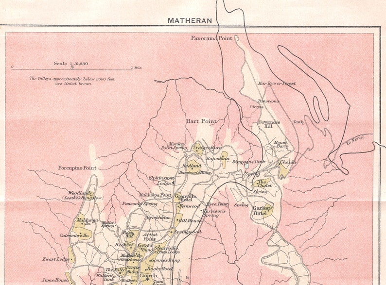 Vintage Map of Matheran India 1924 Map - Etsy