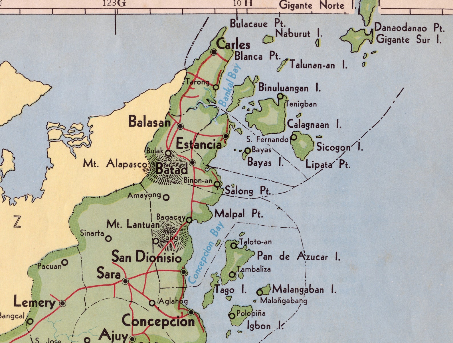 Large Vintage Map of Iloilo Philippines Guimaras Island | Etsy