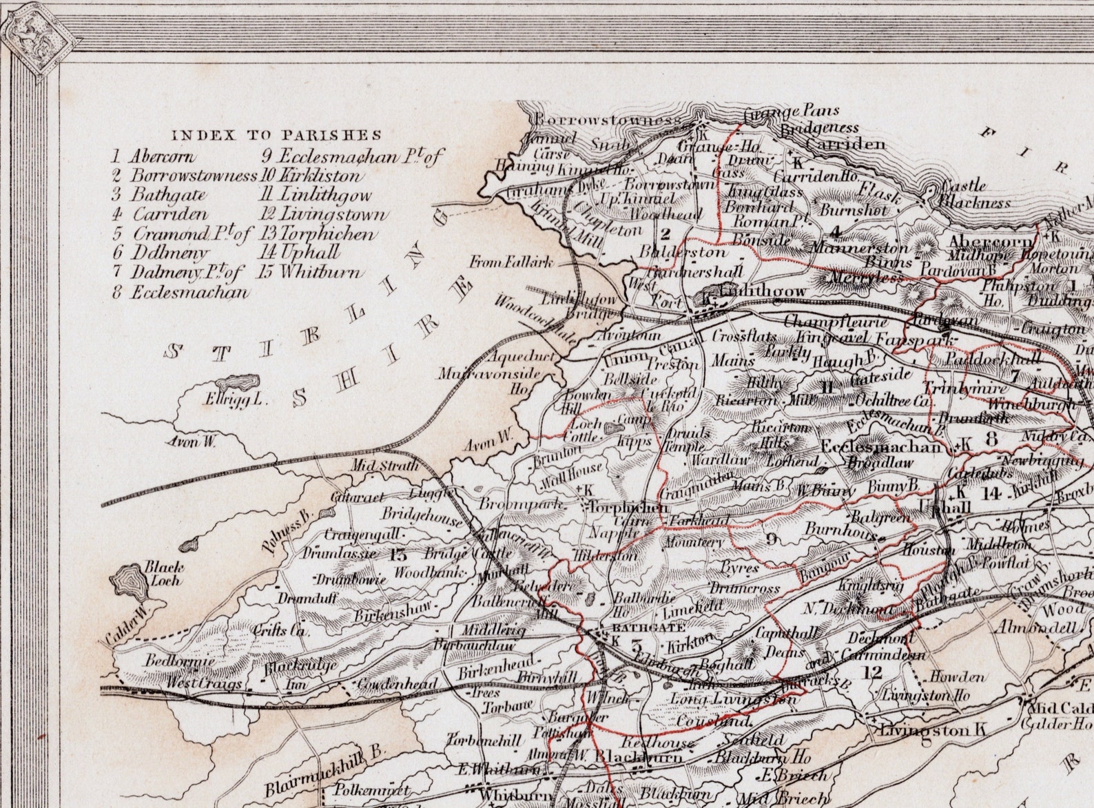 1868 Rare Vintage Map of Linlithgow Shire Scotland - Etsy