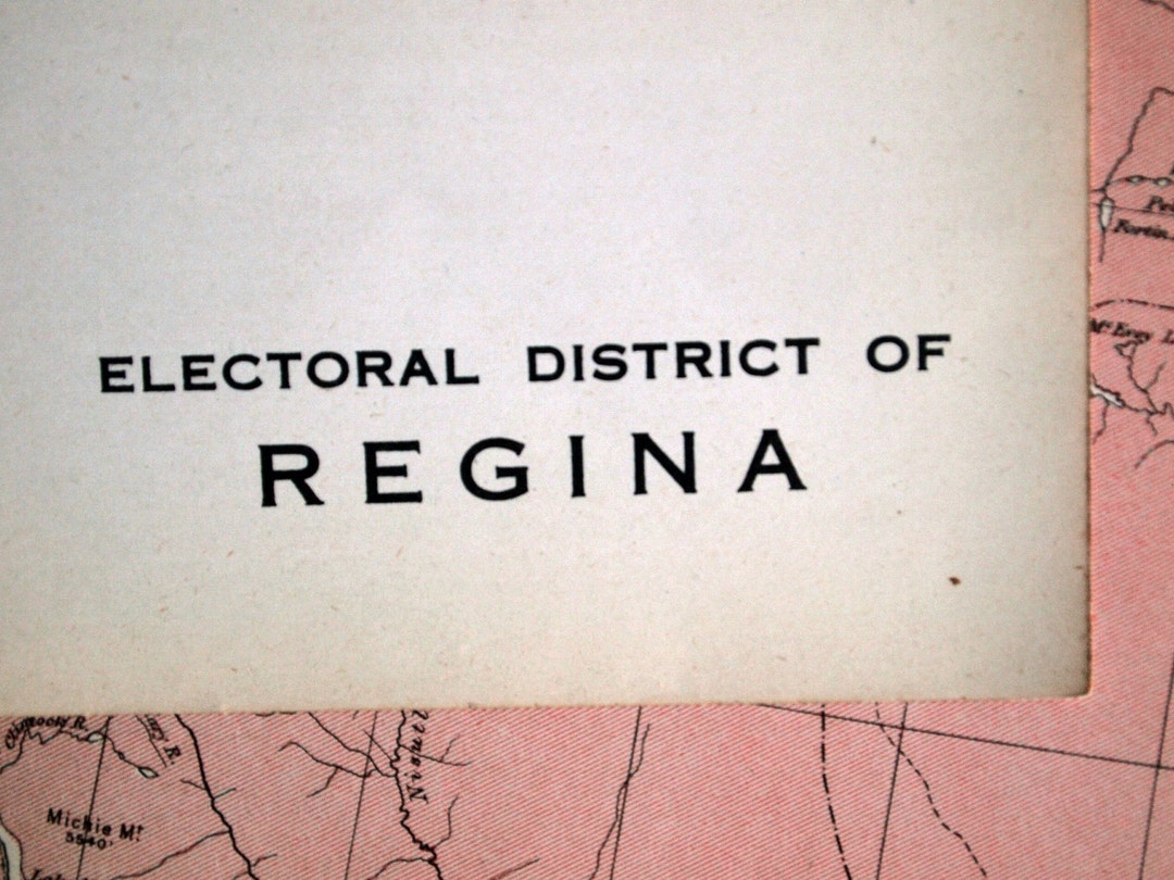 1915 Antique Map of the Electoral District of Regina, Saskatchewan ...