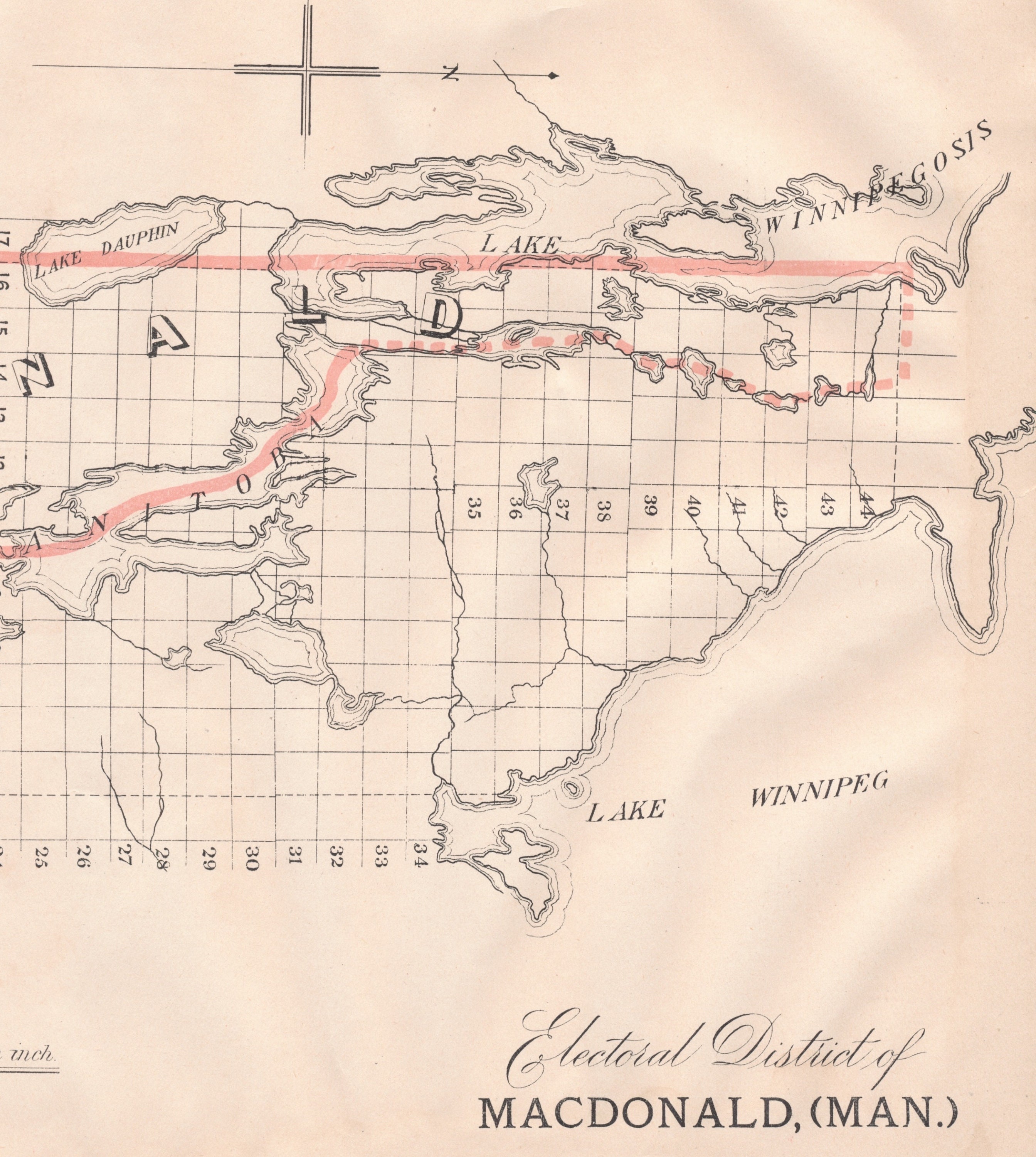 Antique Map of Macdonald, Manitoba - Portage La Prairie - Lake Dauphin ...