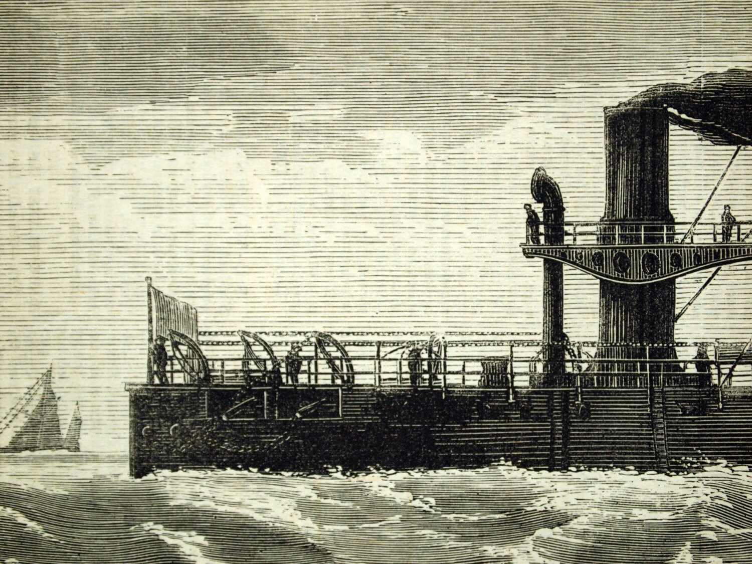 1878 Large English Antique Engraving of an Italian Warship - Etsy