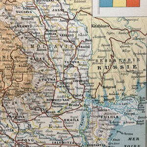 1898-1904 Antique Map of Romania - Etsy