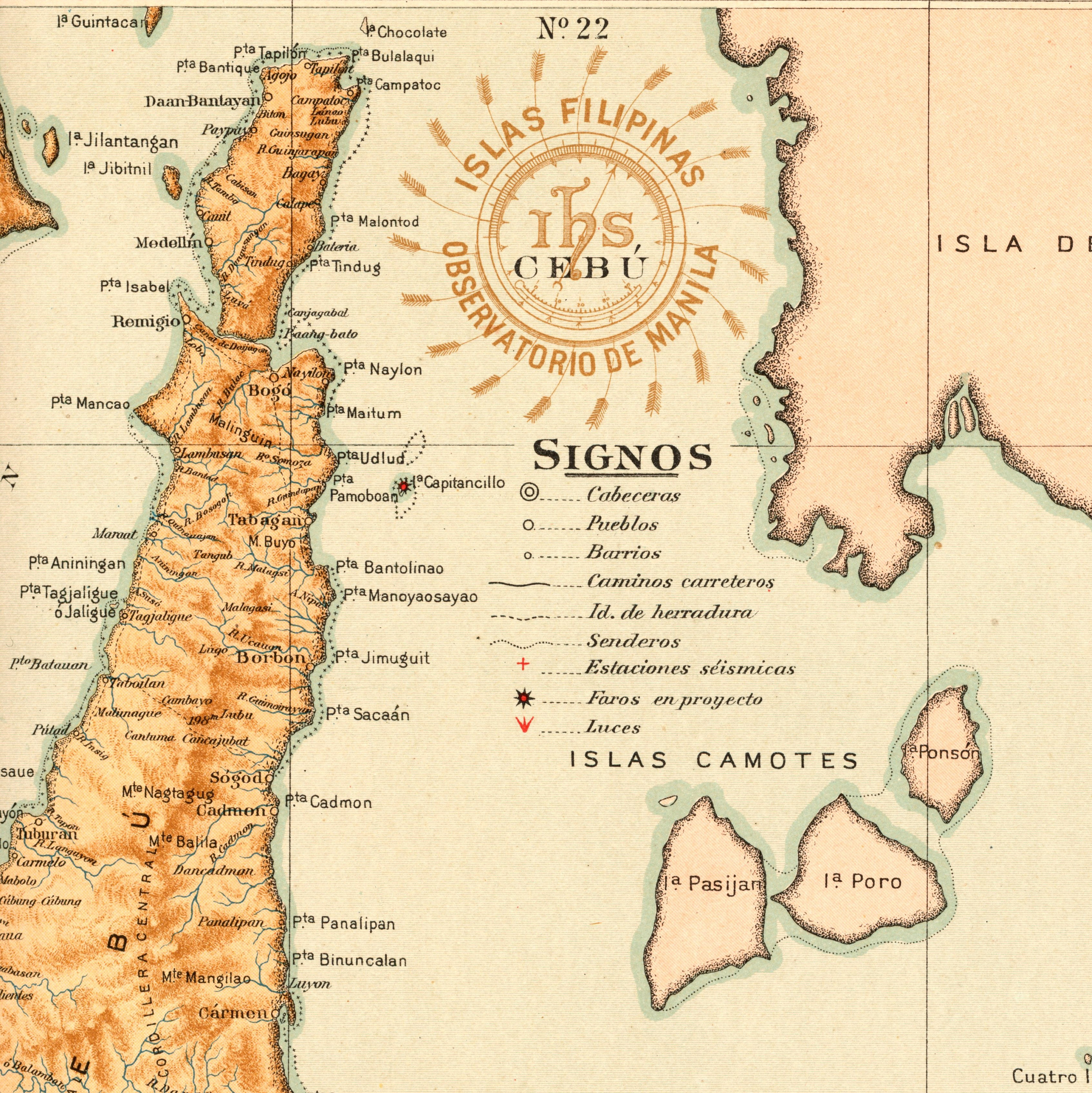 1900 Rare Antique Map of the Island of Cebu Philippines | Etsy