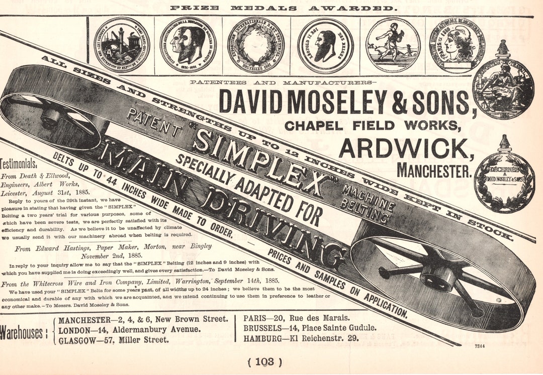 Page of Antique Advertisements for Engines, Electric Motors, and ...
