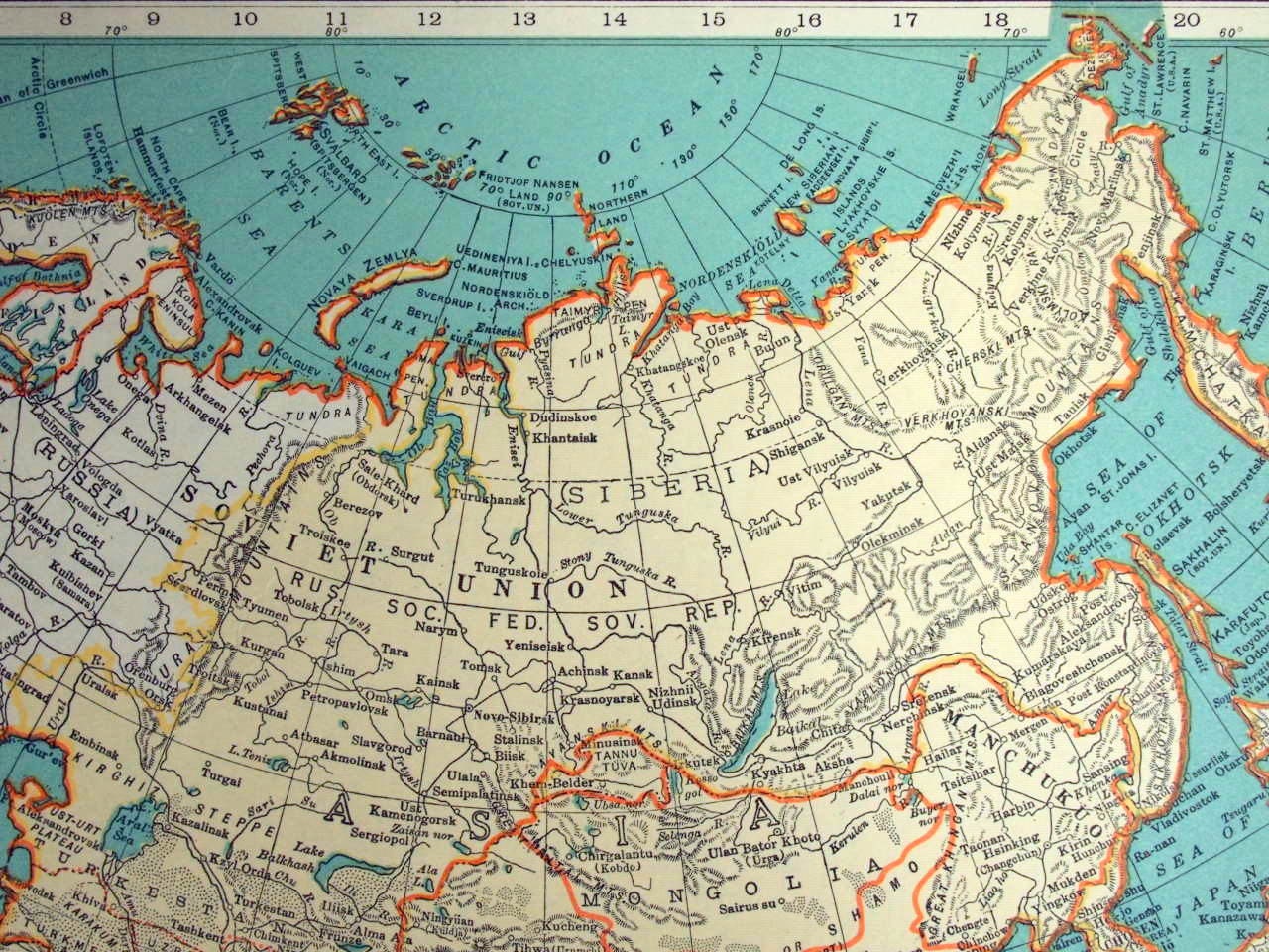 1937 Vintage Map of Asia Vintage Asia Map - Etsy