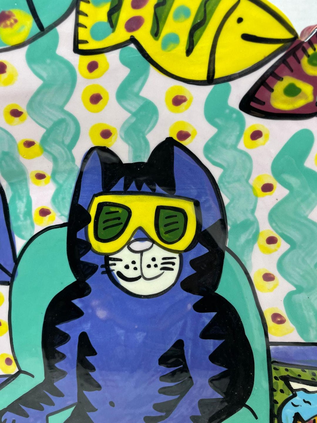 Rare Cool Cat LARGE 15" Ceramic Piece by Jay and TONI MANN - Etsy