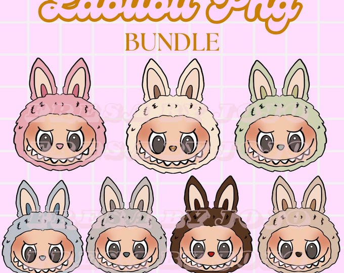 Pack of 7 Labubu PNG Images / Labubu PNG Bundle / Labubu Print File ...