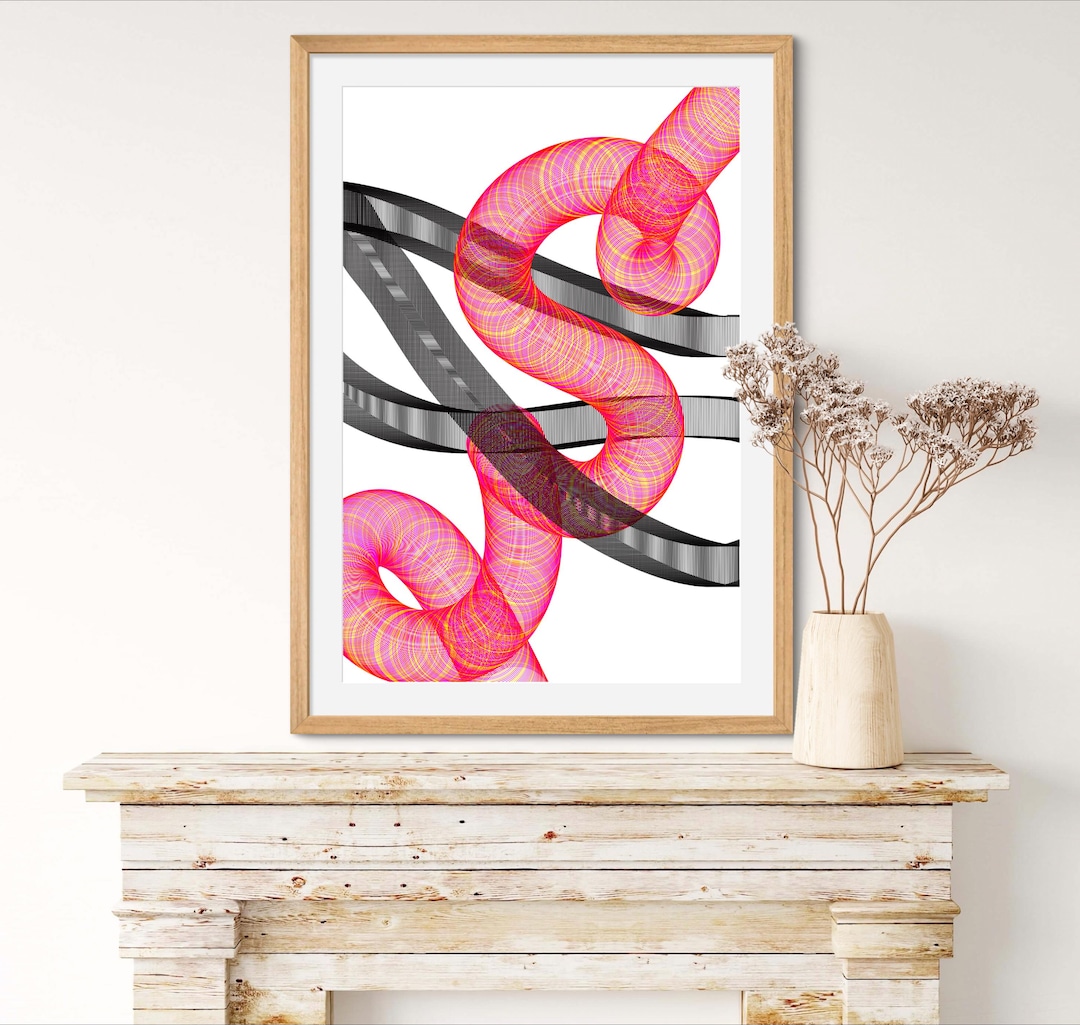 Spiral Abstract Art, Abstract Wall Art, Modern Black Minimalist ...