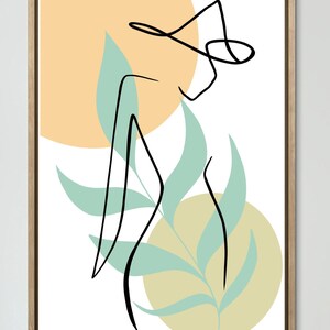 Elegant Lady Digital Art, Female Figure Line Art, Silhouette Print ...