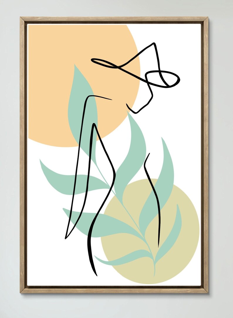 Elegant Lady Digital Art, Female Figure Line Art, Silhouette Print ...