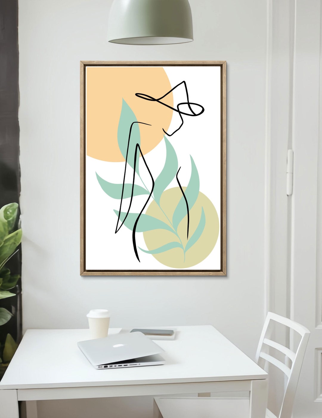 Elegant Lady Digital Art, Female Figure Line Art, Silhouette Print ...