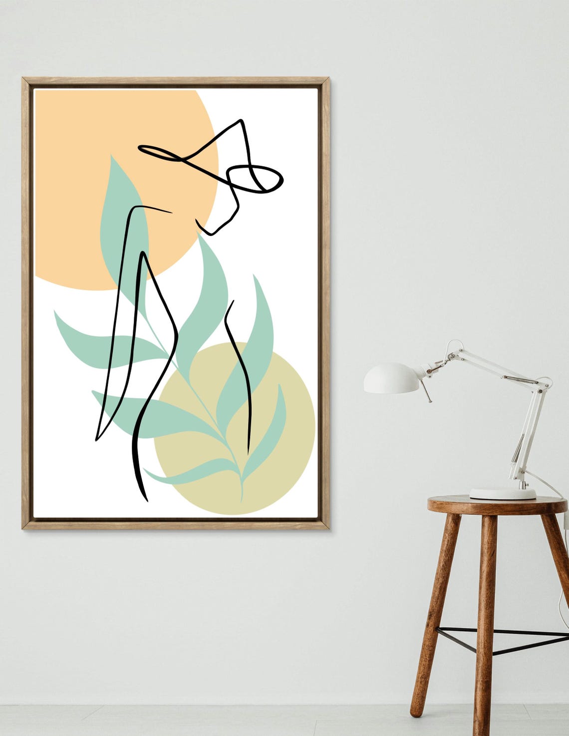 Elegant Lady Digital Art, Female Figure Line Art, Silhouette Print ...