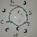 Blue and White Moon Coquette Braceletsilver Colored Chain Link Beaded ...
