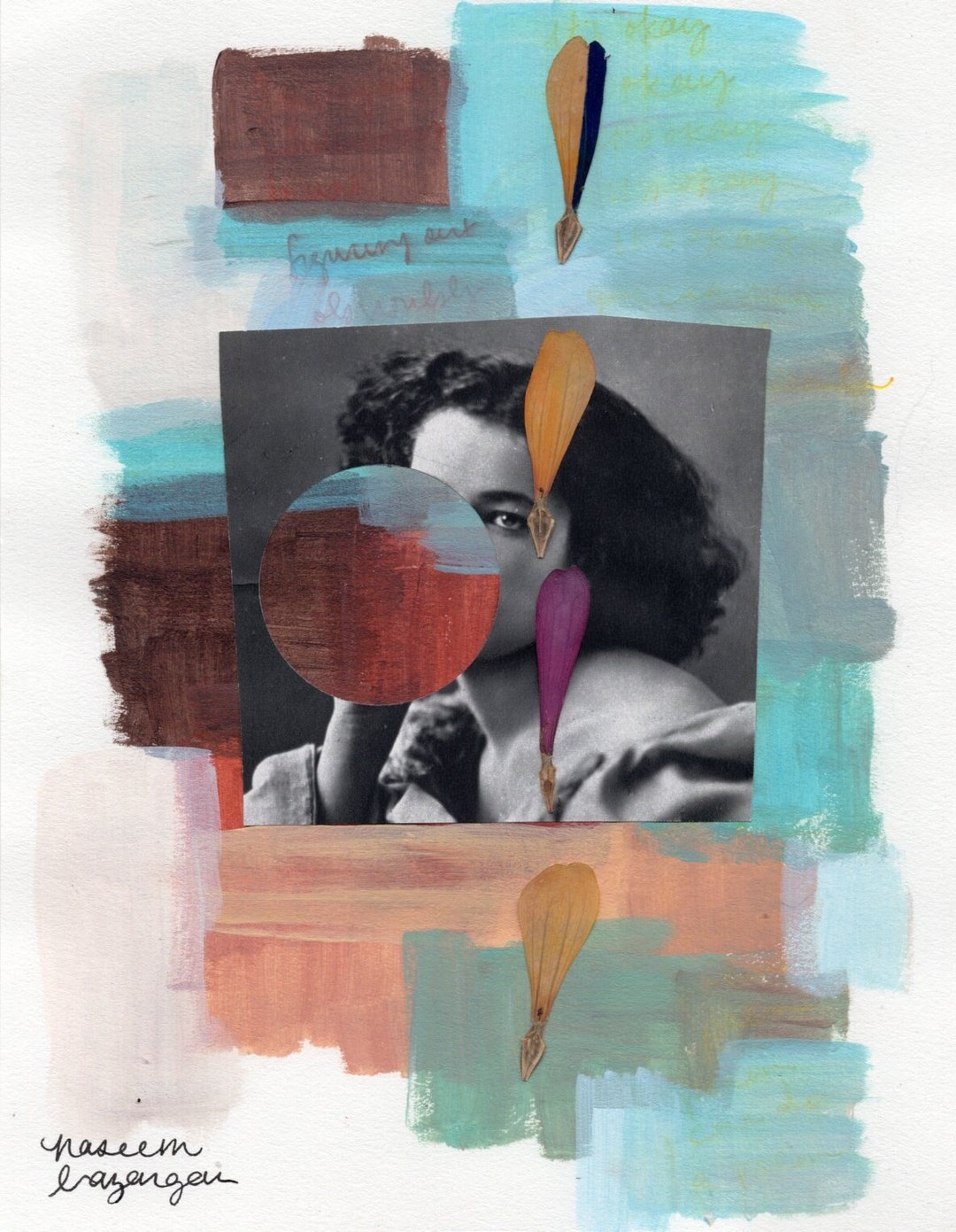 Flower Lady Collage Art - Etsy