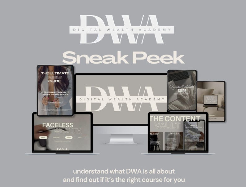 DWA Digital Wealth Academy Sneak Peek - Lead Magnet Template - Freebie ...