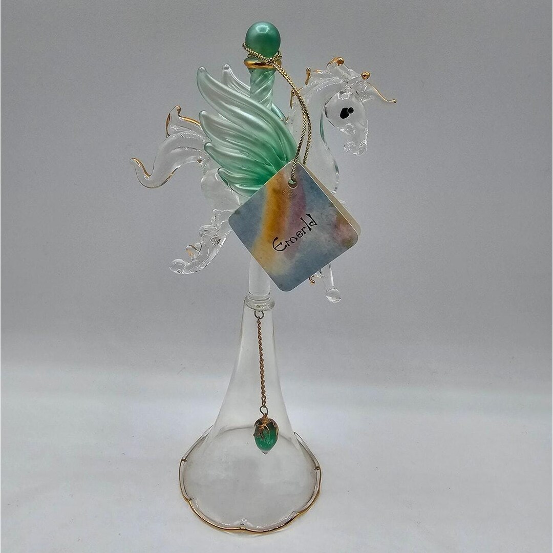 Vintage Blown Glass Delicate Unicorn Bell Year Round Birthstone May ...