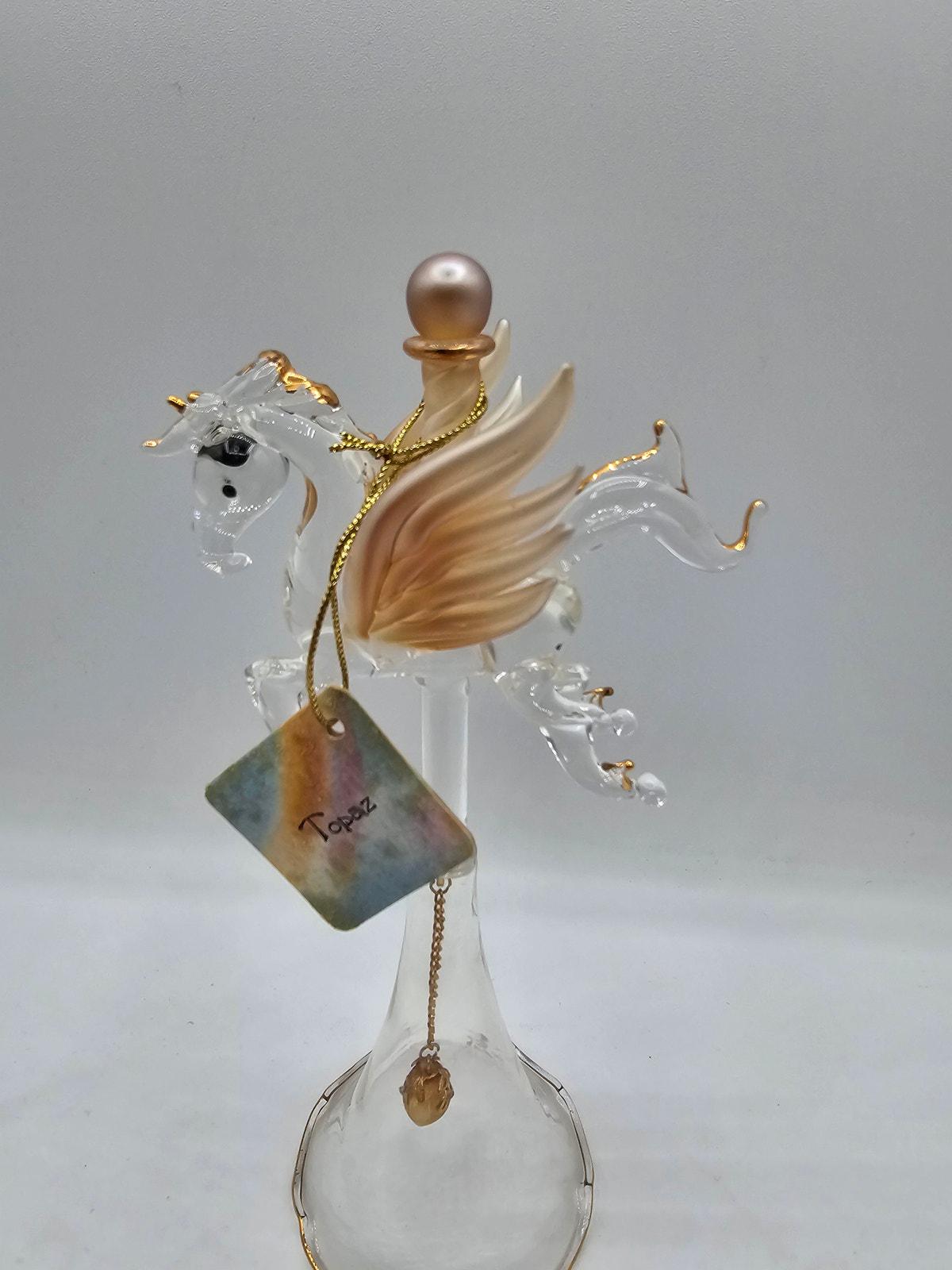 Vintage Blown Glass Delicate Unicorn Bell Year Round Birthstone ...