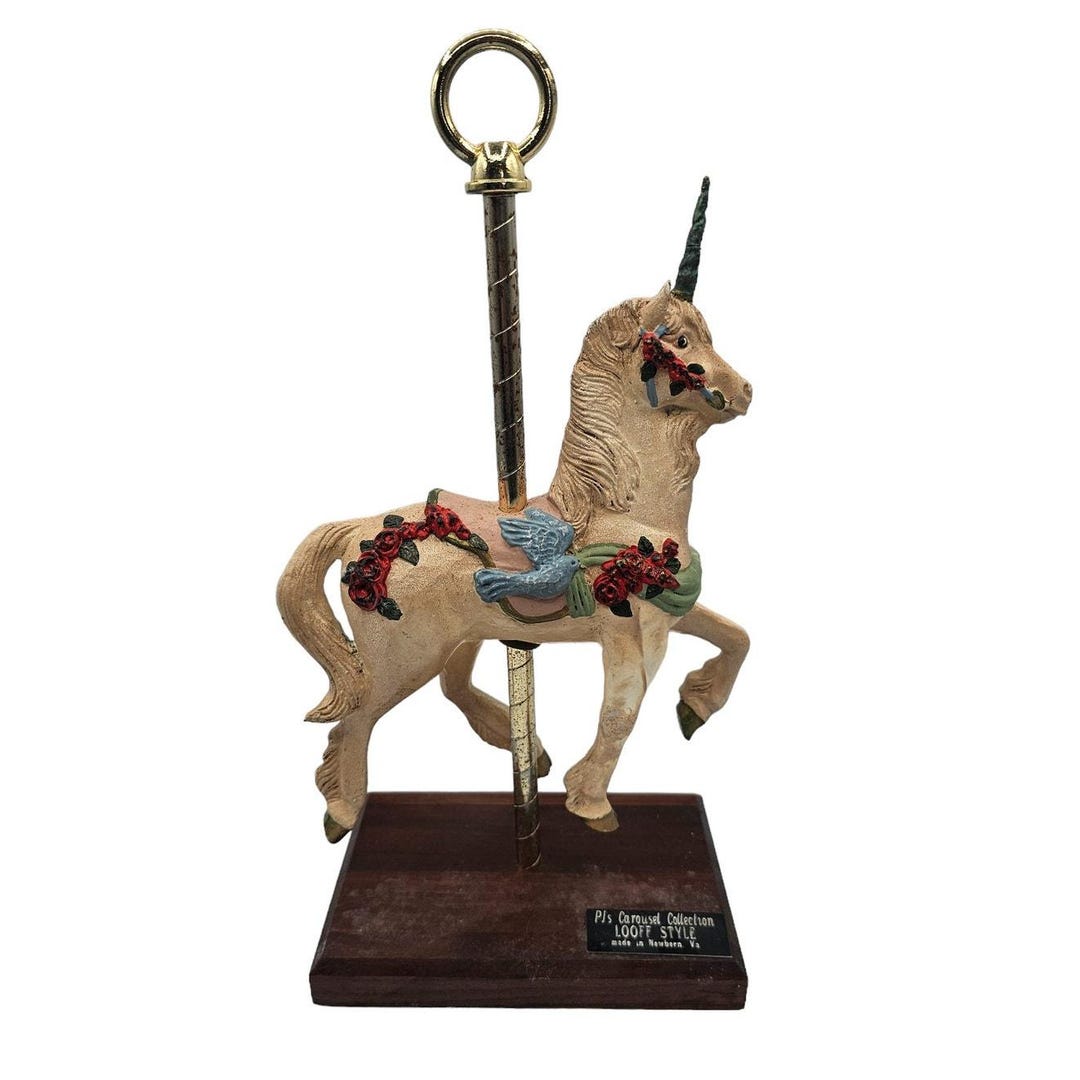 RARE Vintage PJ'S Collectible Carousel Collection Unicorn Loof Style W ...