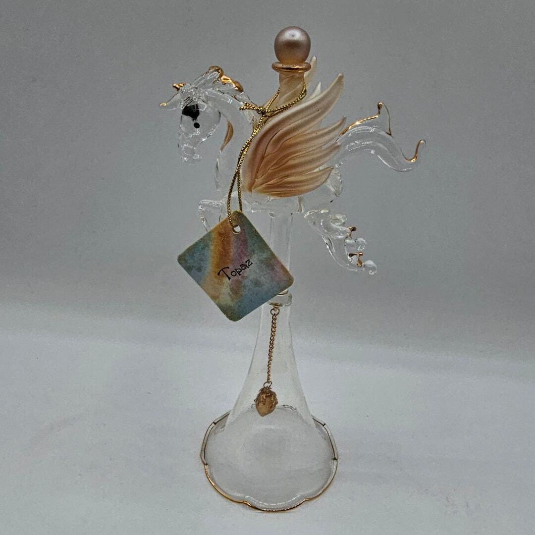 Vintage Blown Glass Delicate Unicorn Bell Year Round Birthstone ...