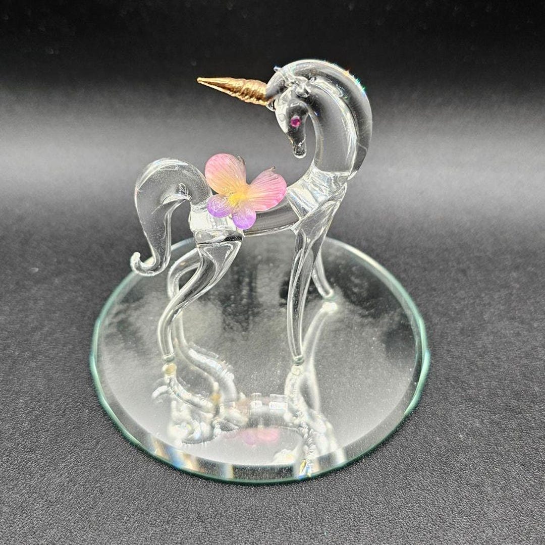 Glass Baron Unicorn Fairy Tales Mini Figurine Crystal Sculpture - Etsy