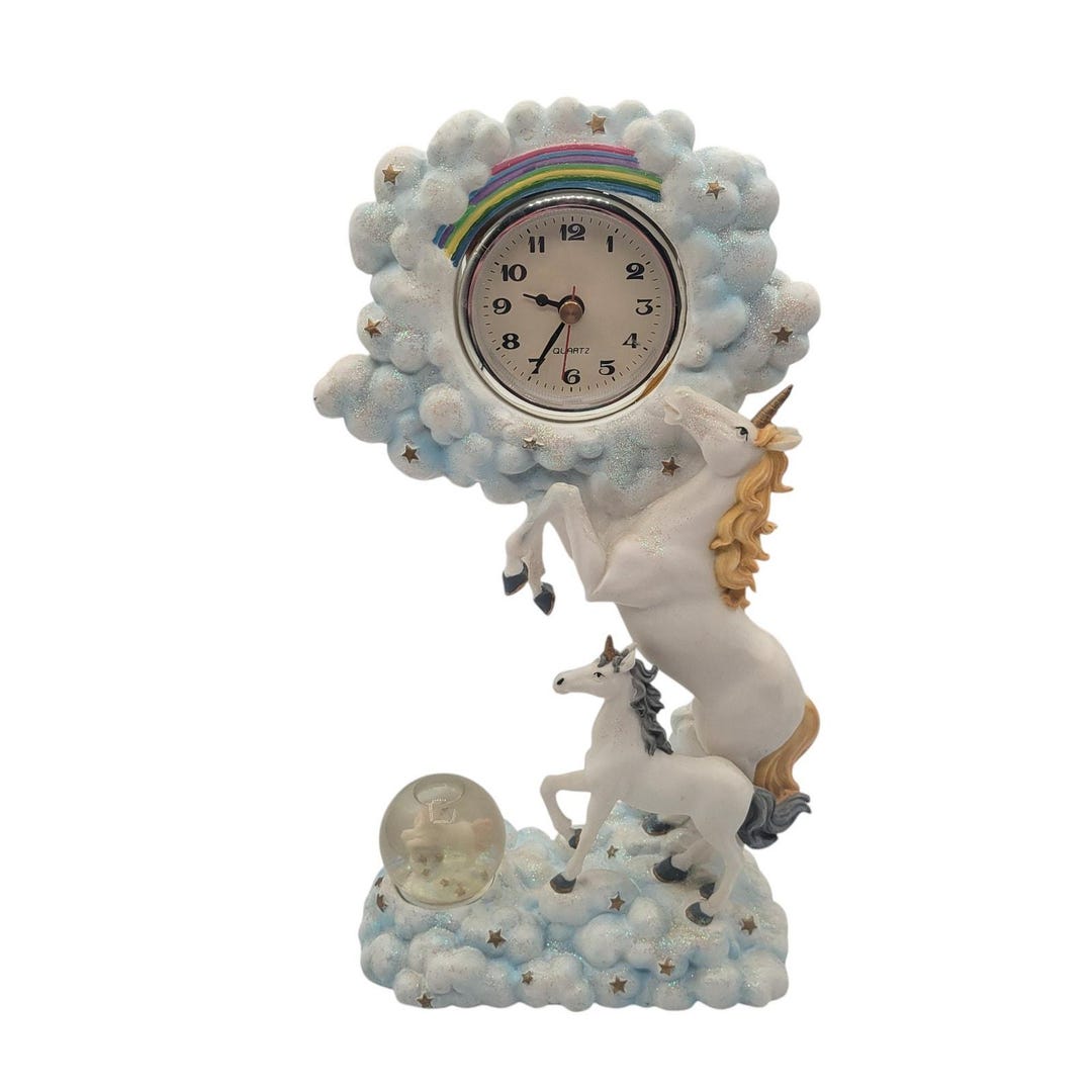 Cadona Clock Collection Vintage Y2K Unicorn W/ Baby Clock Rainbow ...