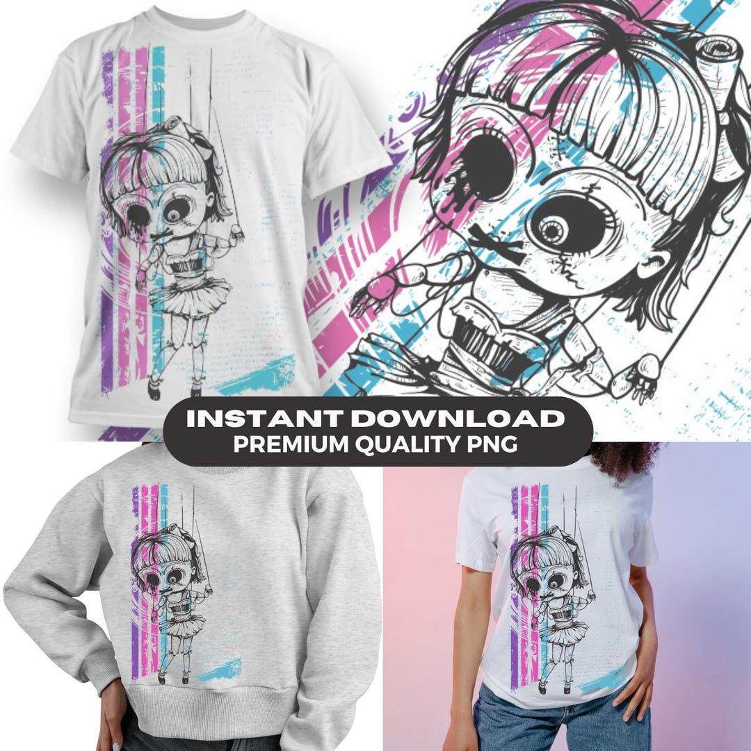 Ready to Print Vintage Puppet Digital Illustration | Perfect for T ...