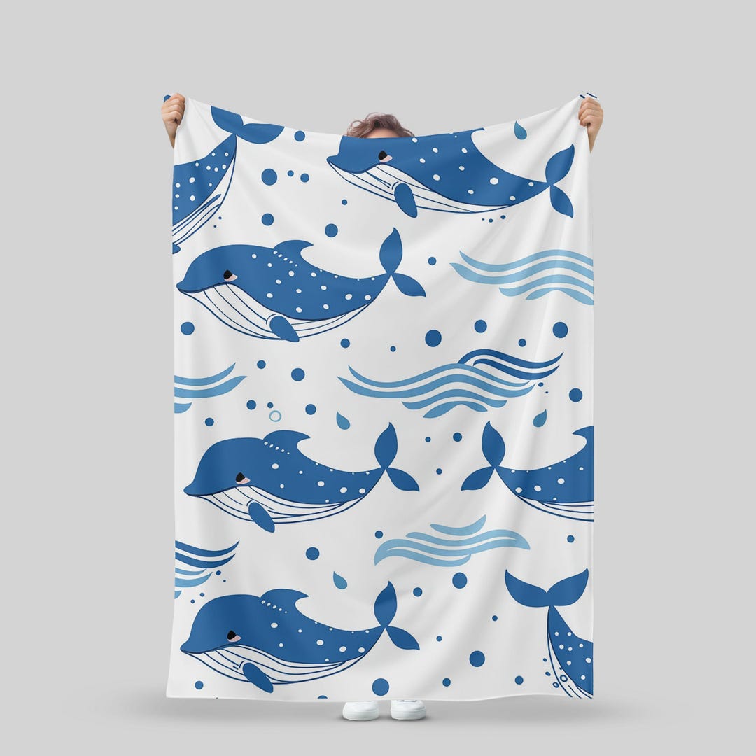 Whale Throw Blanket, Whale Baby Blanket, Whale Blanket, Ocean Blanket ...