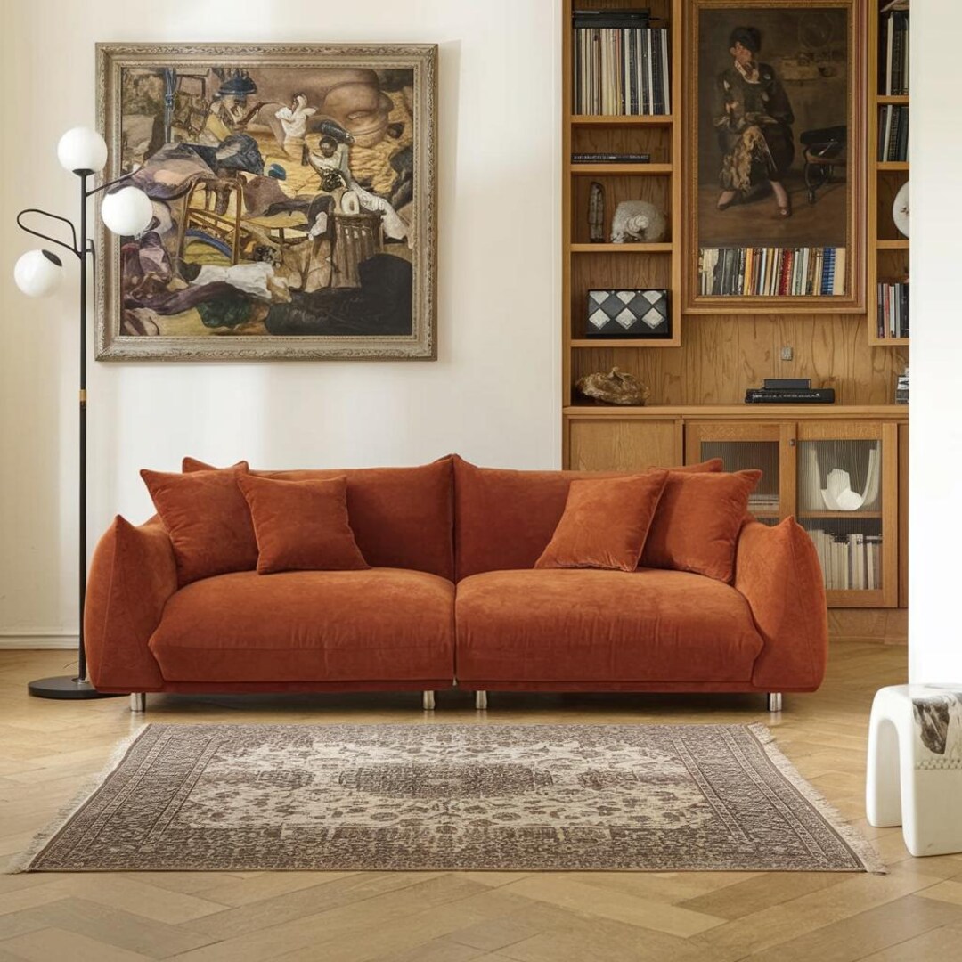 Artinȏ MINIMORE Modern Style Sofa Chic Square Arm Design, Plush ...