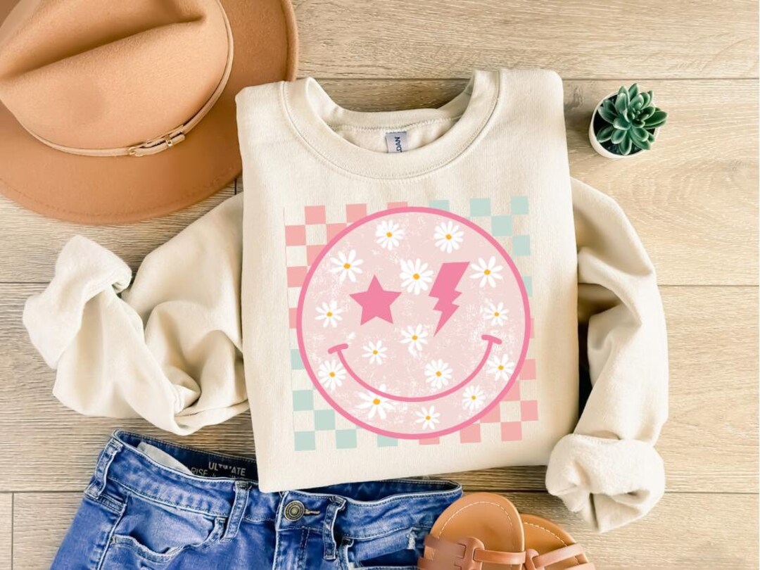 Checkered Smiley Face Shirt, Smiley Face Tee, Smiley Face T-shirt,gift ...