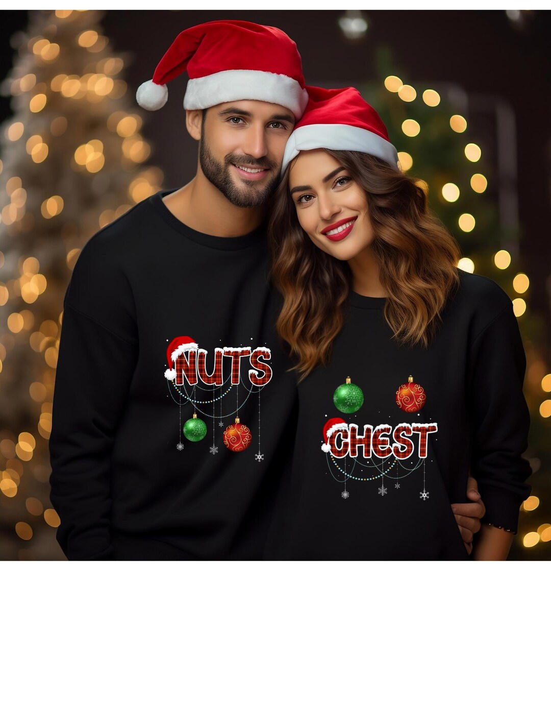 Chest Nuts Couples Christmas Shirt, Christmas Shirt for Couple, Funny ...