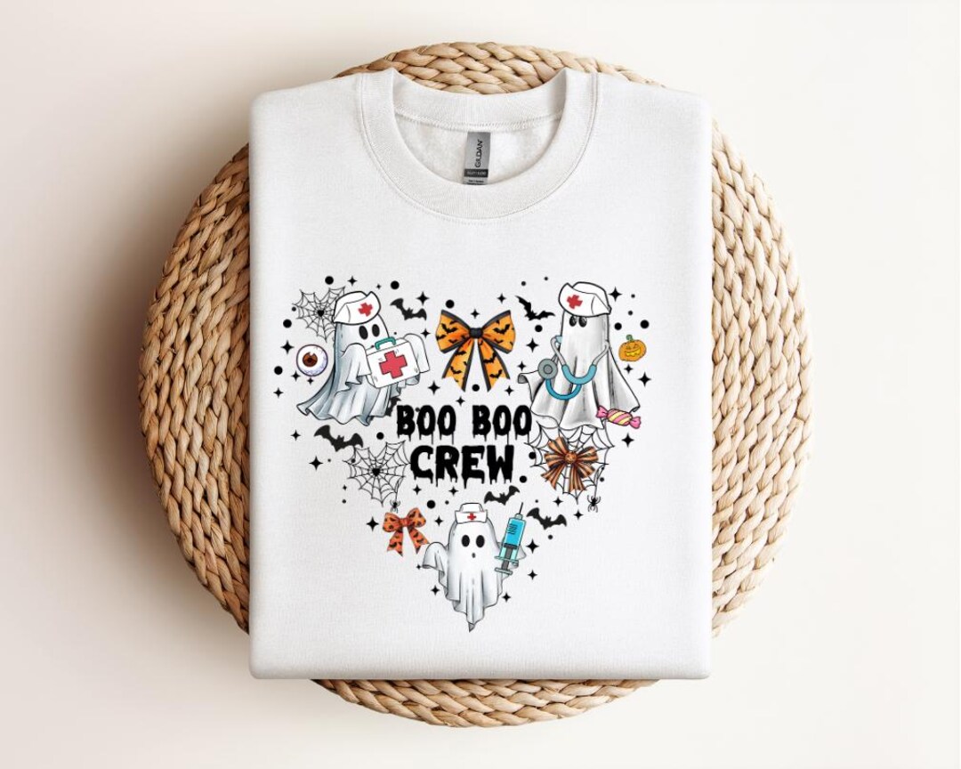 Boo Boo Crew Ghost Nurse Shirt - Funny Halloween Nurse Costume T-shirt ...