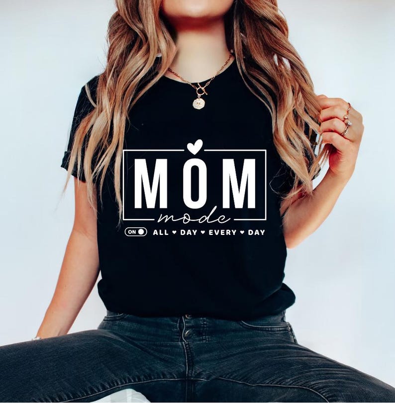Mom Mode on Shirt With Kid’s Names on Sleeve, Mother’s Day Gift, Custom ...